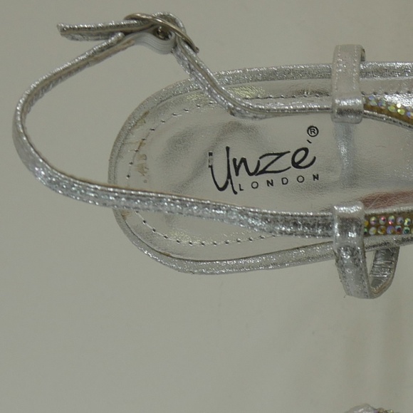 Unze London | Shoes | Unze London Silver High Heel Evening Sandals ...
